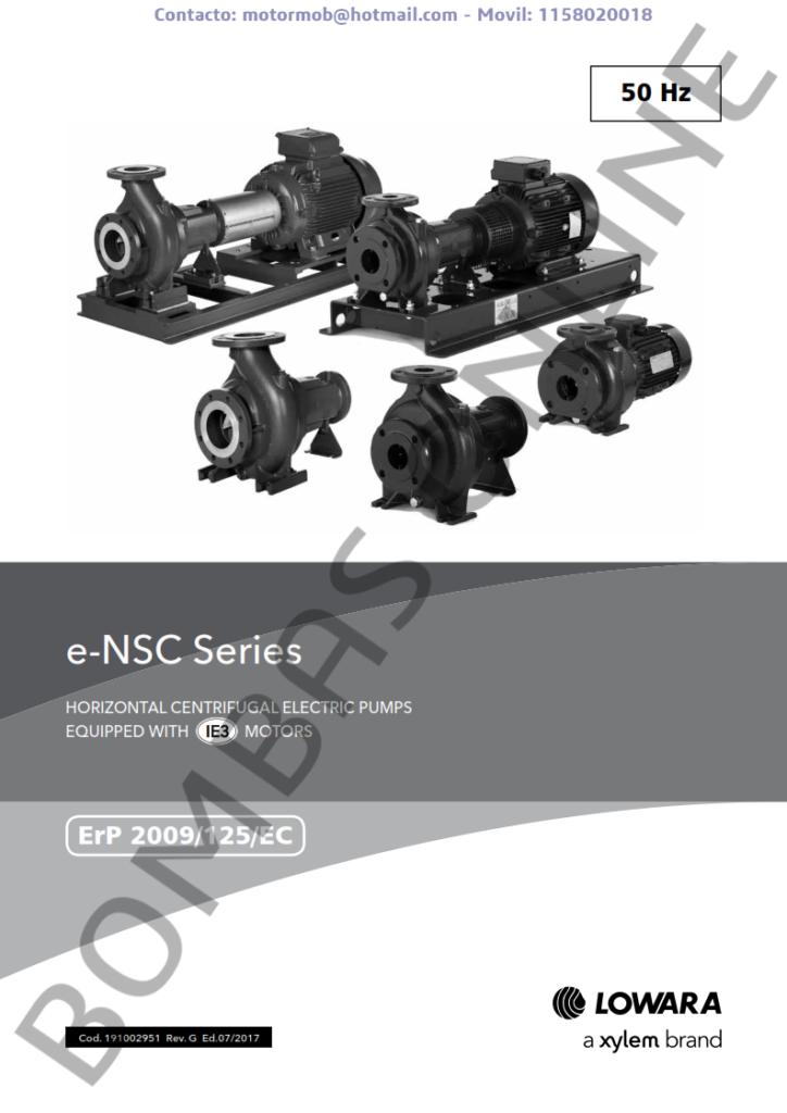 Bomba Eje Libre LOWARA NSC 300-450/D470DC4 315 KW - 703700310 - Precio ...
